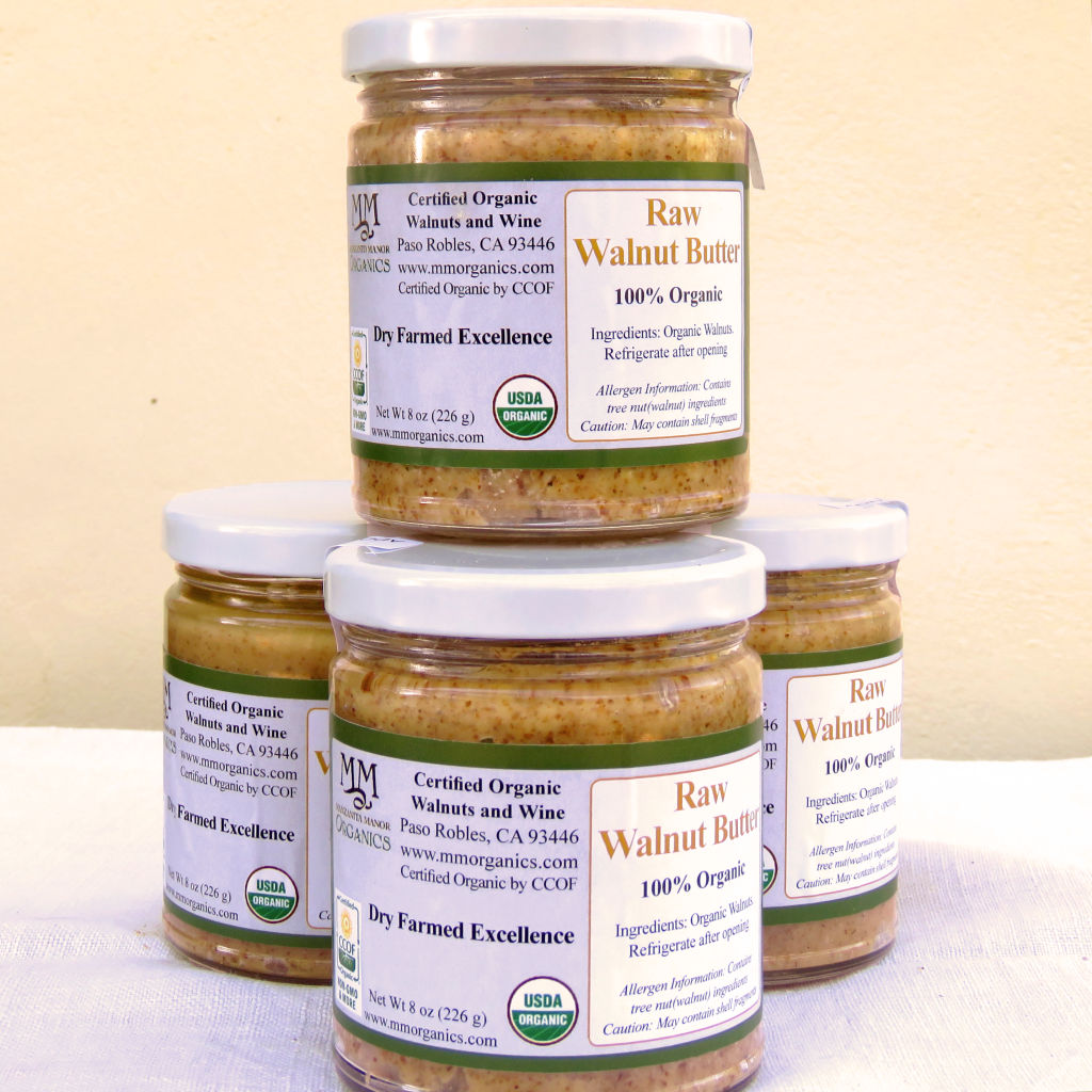 Raw Organic Walnut Butter 4-Pack – FREE SHIPPING - Manzanita Manor Organics